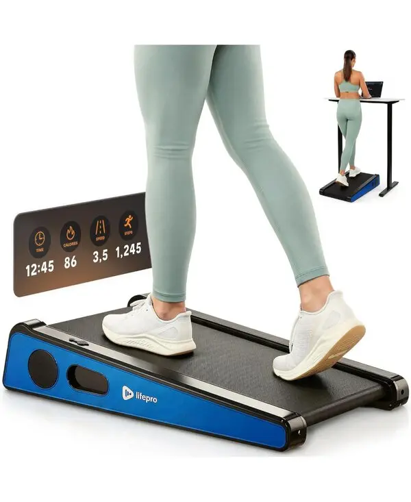 LIFEPRO 30in Portable Under Desk Mini Treadmill – Compact Walking Pad - Blue