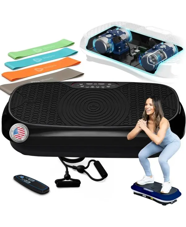 LIFEPRO Waver Mini Vibration Plate – Whole Body Vibration Machine For Weight Loss - Black