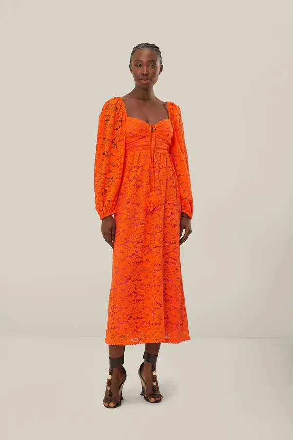 white christmas dresses Farm Rio Arabesque Scarf Midi Dress Colour : Blue, Size : Small main image 1