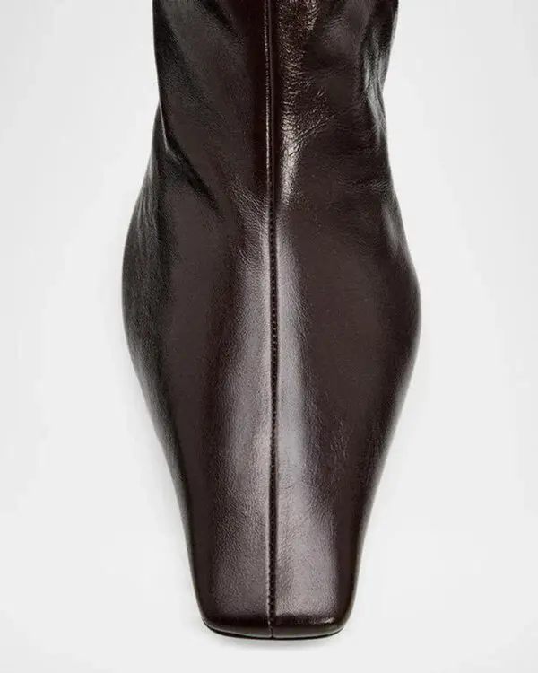 Khaite Ona Knee-high Leather Boots - Chocolate