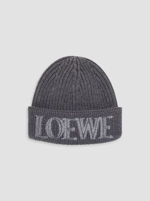 Loewe Logo Wool Beanie - Grey