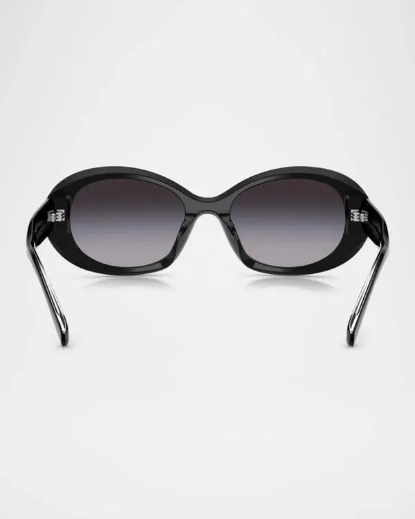 Tory Burch Ty7214u Oval Sunglasses - Black