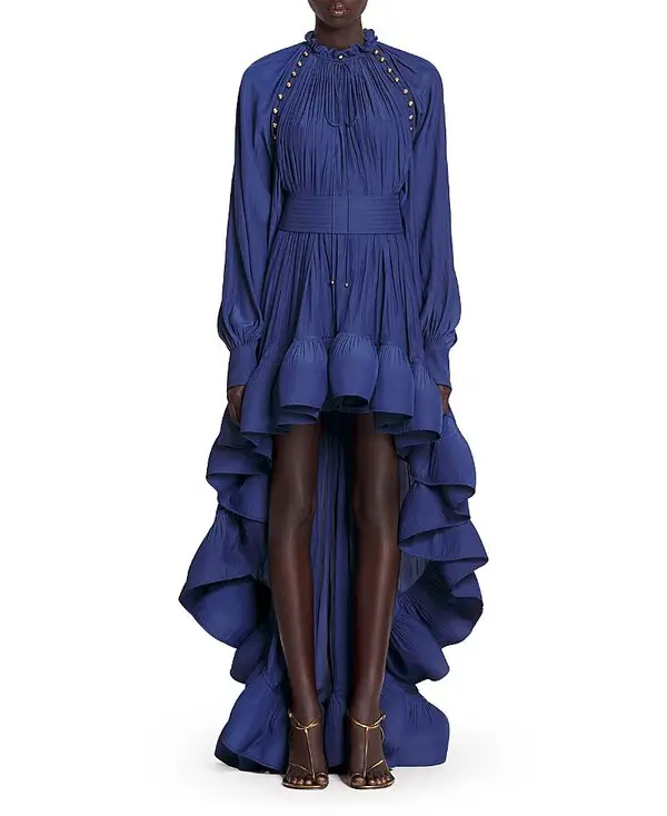 LANVIN Asymmetrical Charmeuse Dress - Indigo