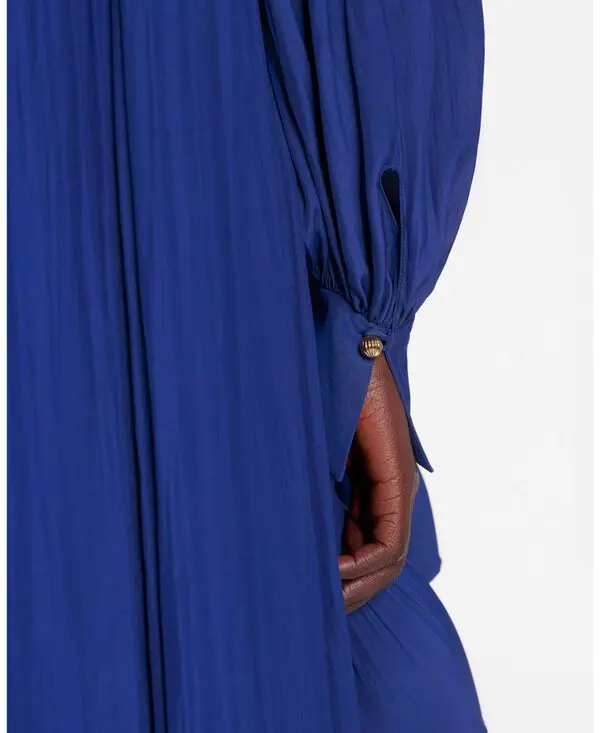 Lanvin Asymmetrical Charmeuse Dress - Indigo | Editorialist