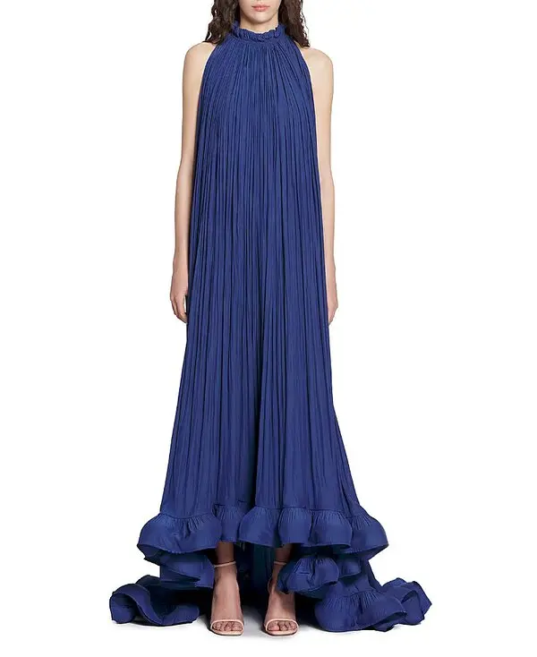 lanvin blue dress Lanvin - Wool And Cashmere Midi Dress For Women - Indigo
