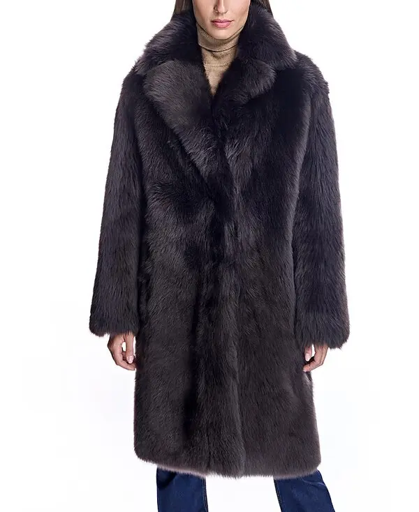 MAXIMILIAN Shearling Coat With Notch Collar