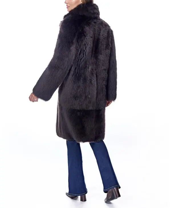 MAXIMILIAN Shearling Coat With Notch Collar