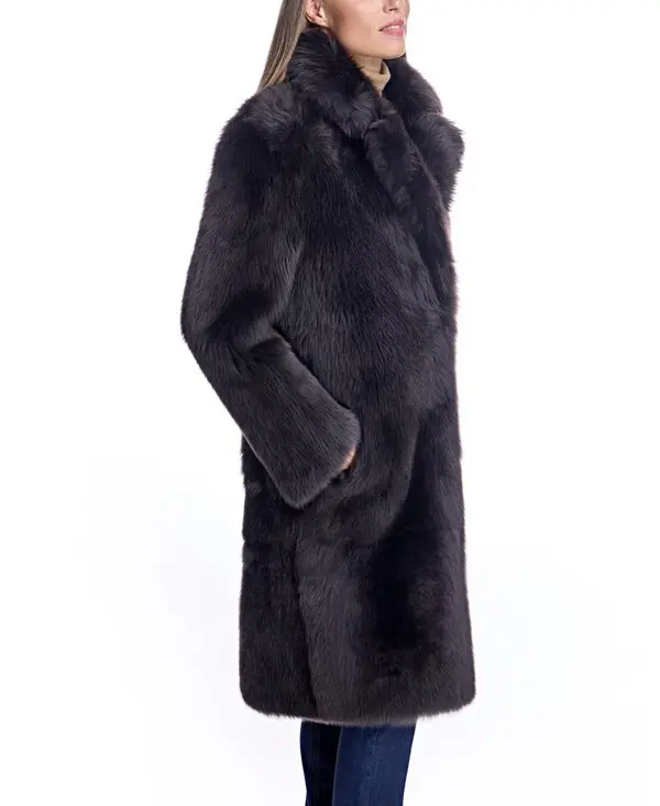 MAXIMILIAN Shearling Coat With Notch Collar