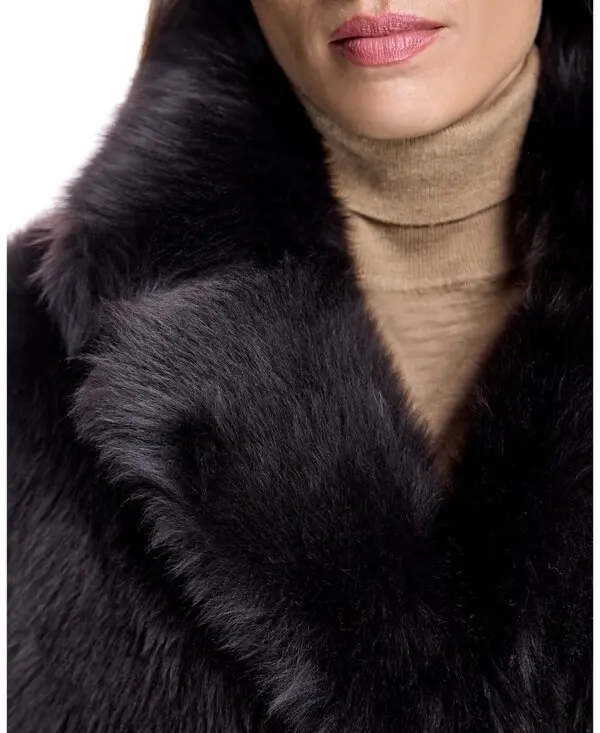 MAXIMILIAN Shearling Coat With Notch Collar