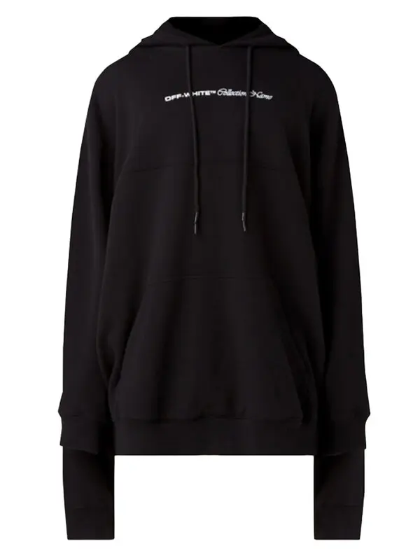 Off-White Double Sleeves Logo Print Oversized Hoodie
