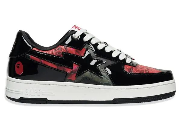 A BATHING APE Sta Icon Anti Social Clubin Sneakers - Black/red