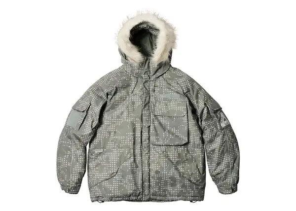 PALACE Hooded Camouflage Jacket With Fur Trim - Digi Dpm