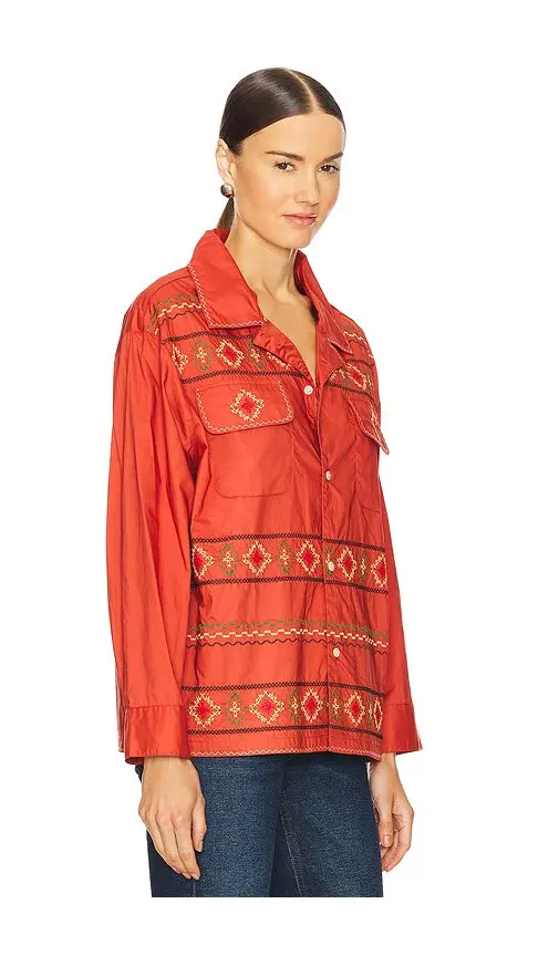 FOUND Embroidered Button-up Shirt