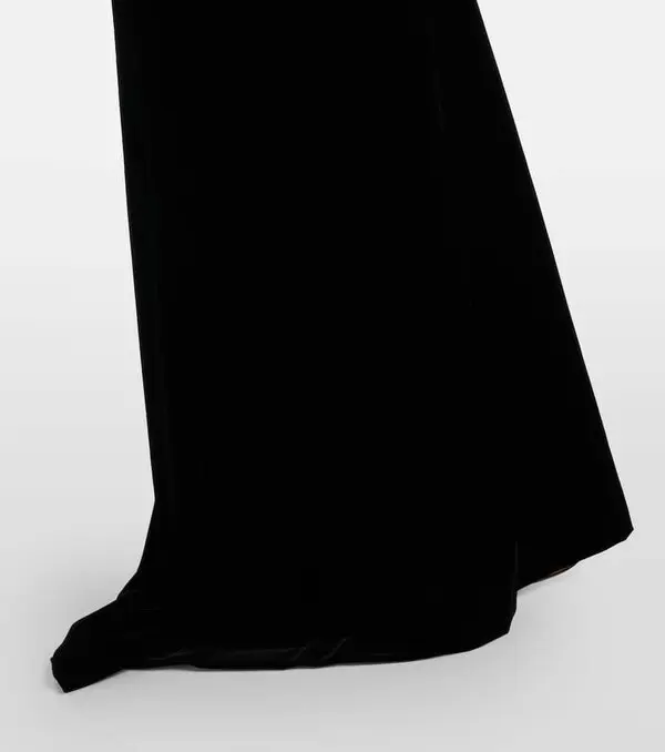 Carolina Herrera Ruched Velvet Bustier Gown