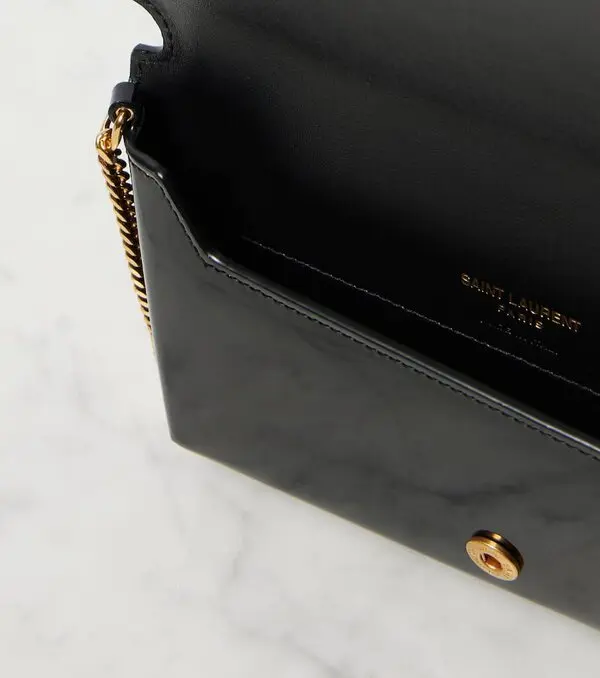 Saint Laurent Cassandre Patent Leather Phone Pouch