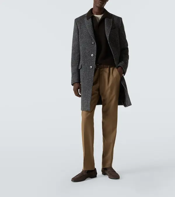 Zegna Cashmere Polo Sweater - Brown