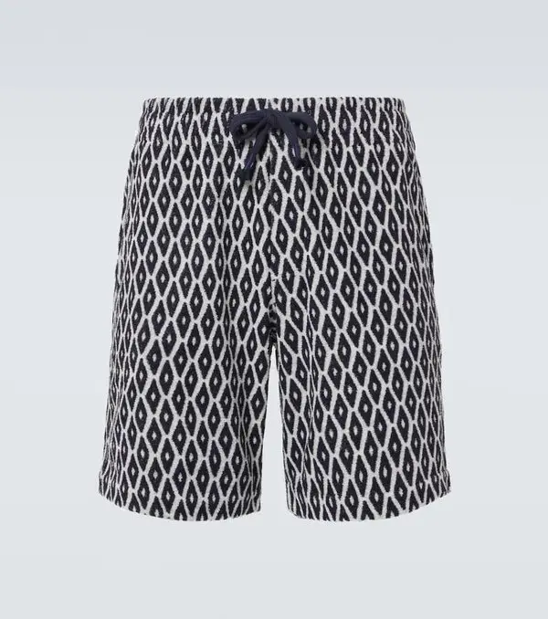 Orlebar Brown Printed Cotton-blend Terry Shorts