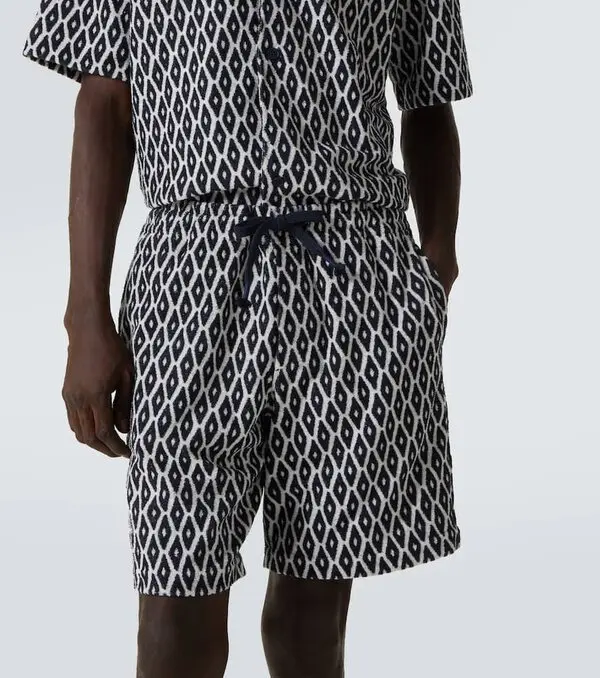 Orlebar Brown Printed Cotton-blend Terry Shorts