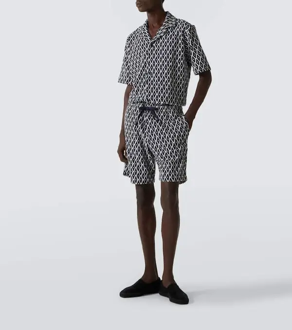 Orlebar Brown Printed Cotton-blend Terry Shorts