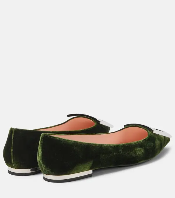 ROGER VIVIER Faux Fur-trimmed Ballet Flats