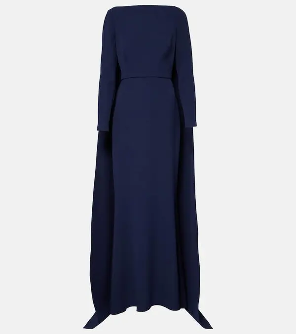 Safiyaa Ginevra Caped Crepe Gown