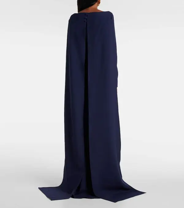Safiyaa Ginevra Caped Crepe Gown