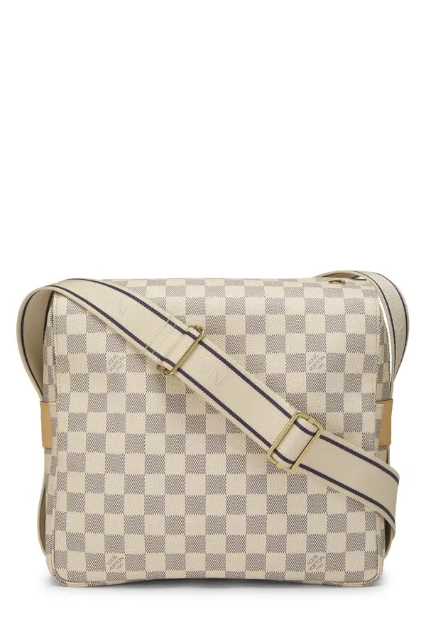 LOUIS VUITTON Damier Azur Naviglio Messenger Bag - White