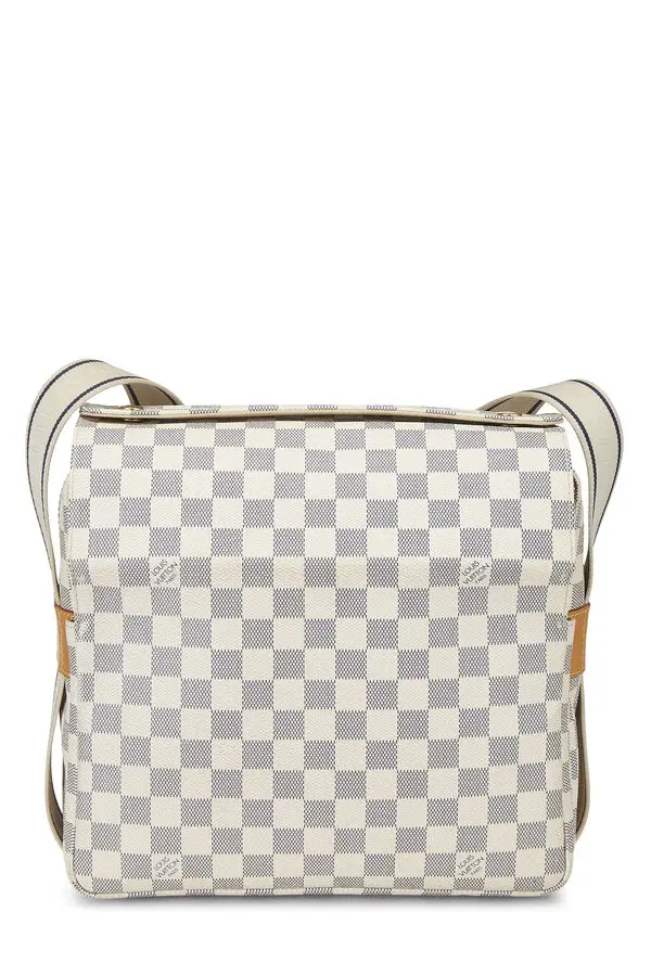 LOUIS VUITTON Damier Azur Naviglio Messenger Bag - White