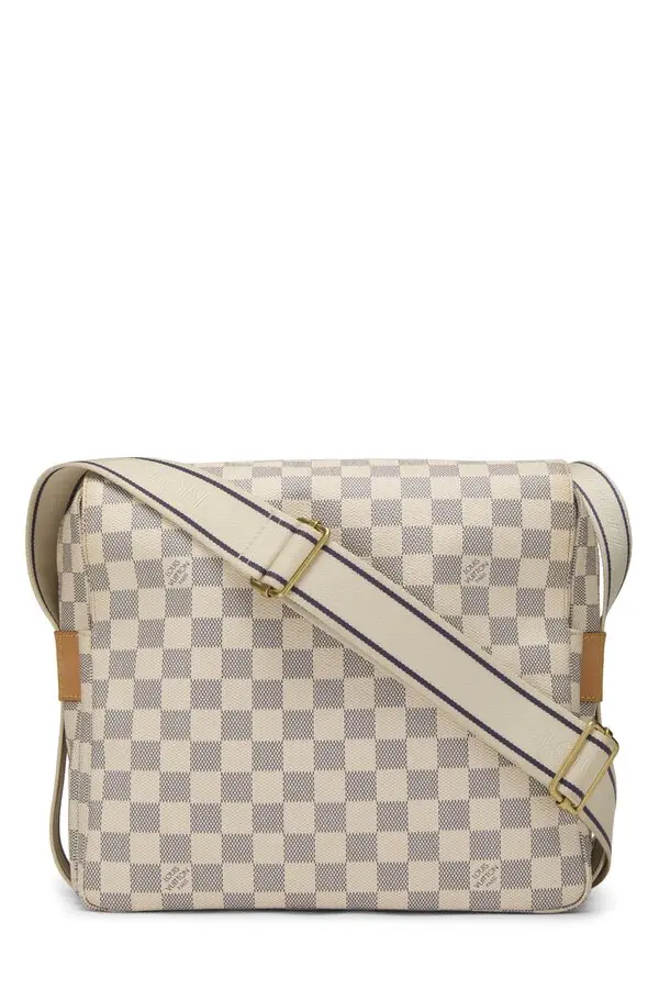 LOUIS VUITTON Damier Azur Naviglio Messenger Bag - White