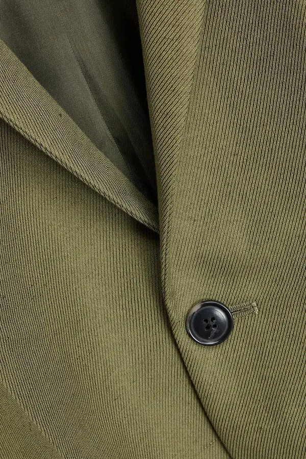 FRAME Cotton And Linen-blend Twill Blazer - Army Green