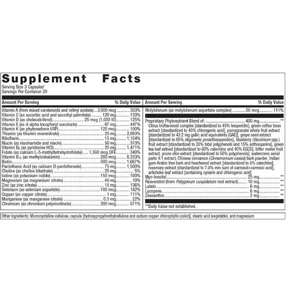 METAGENICS Phytomulti Multivitamin Capsules 60 Capsules