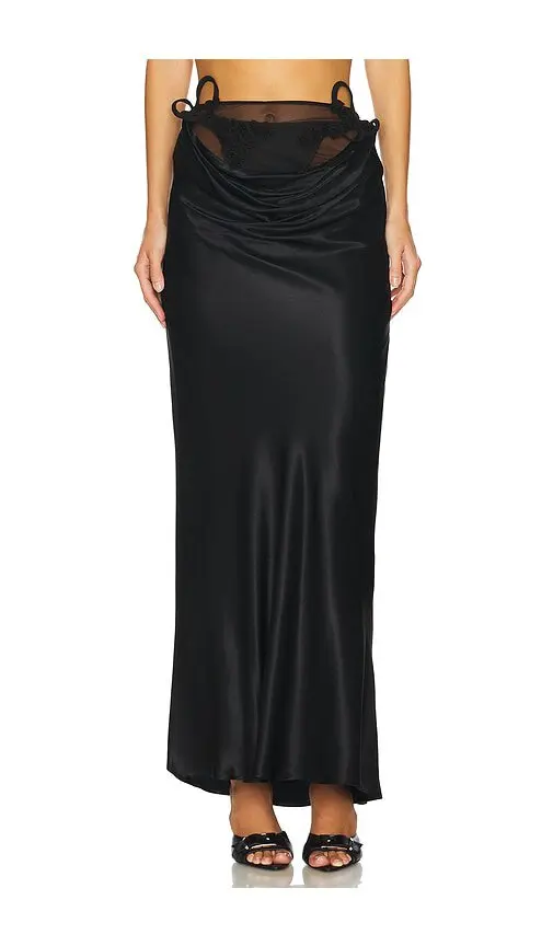 MARRKNULL Vine Flowers Long Skirt
