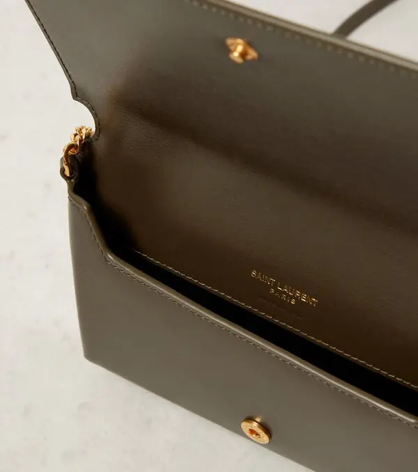 Saint Laurent Cassandre Leather Phone Pouch