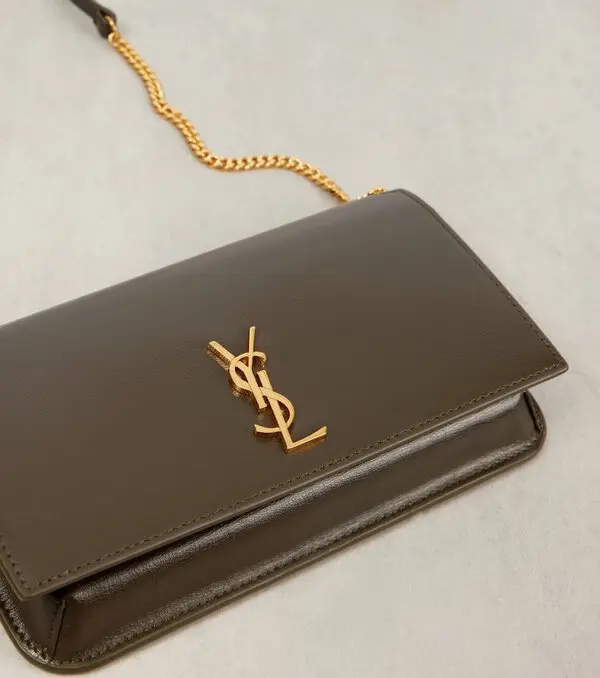 Saint Laurent Cassandre Leather Phone Pouch