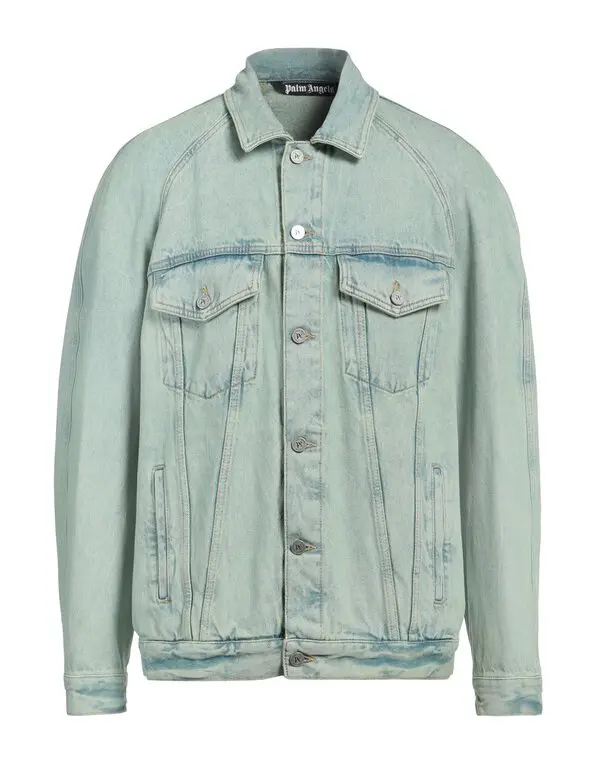 Palm Angels Denim Trucker Jacket - Green