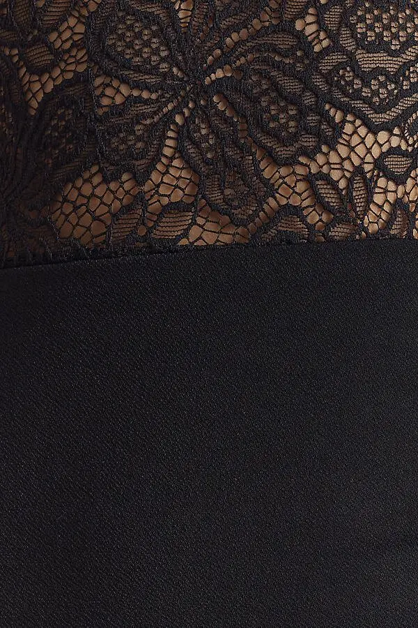chinese dress ladies Black Lace Mock Neck Long Sleeve Maxi Dress main image 0