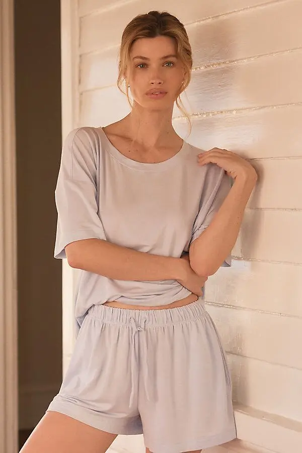 Eberjey Gisele Everyday Relaxed Shorts - Sky