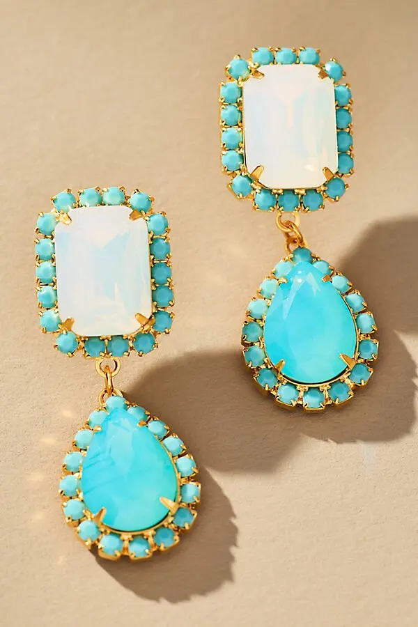 THE PINK REEF Jewel Neons Drop Earrings - Light Blue