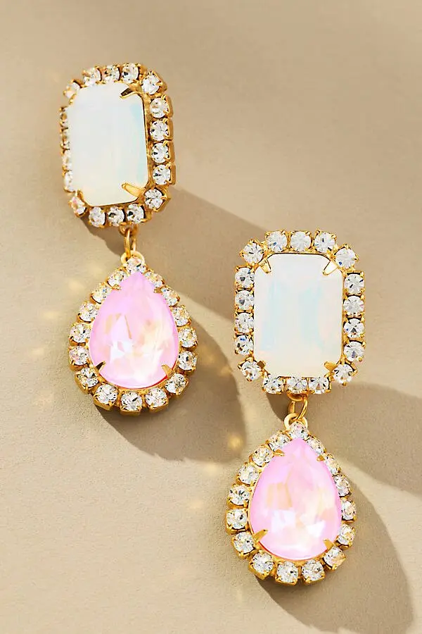 THE PINK REEF Jewel Neons Drop Earrings - Medium Pink