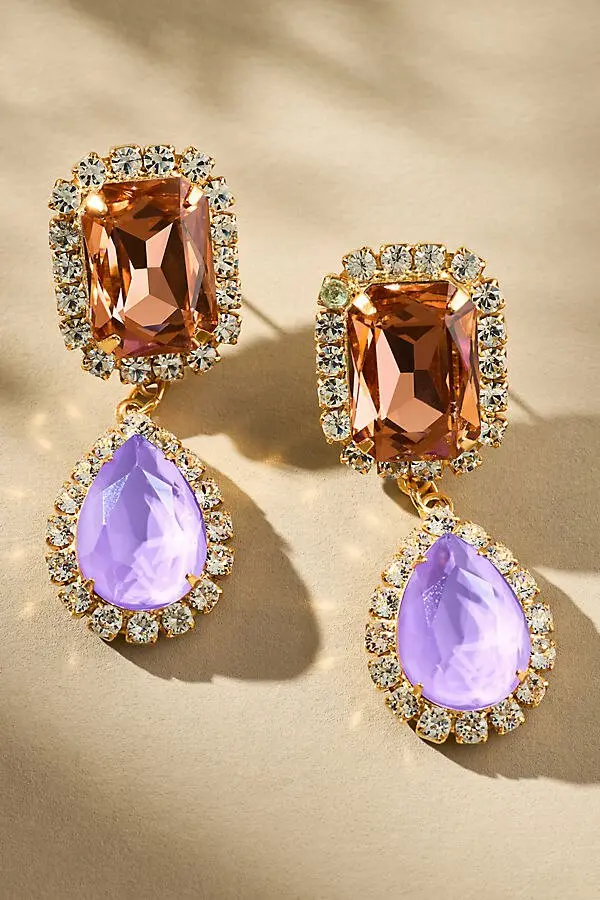 THE PINK REEF Jewel Neons Drop Earrings - Purple