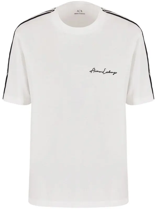 Armani Exchange Logo-embroidered Cotton T-shirt - White