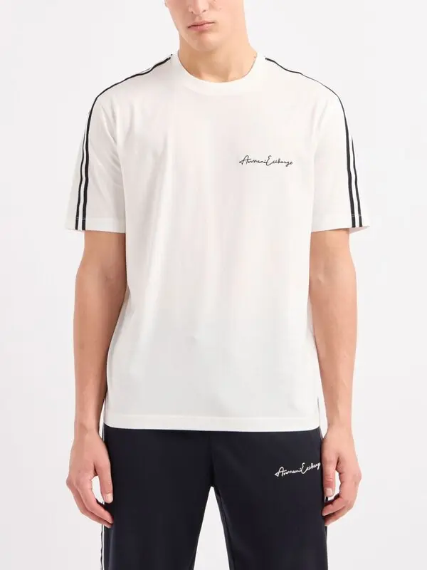 Armani Exchange Logo-embroidered Cotton T-shirt - White