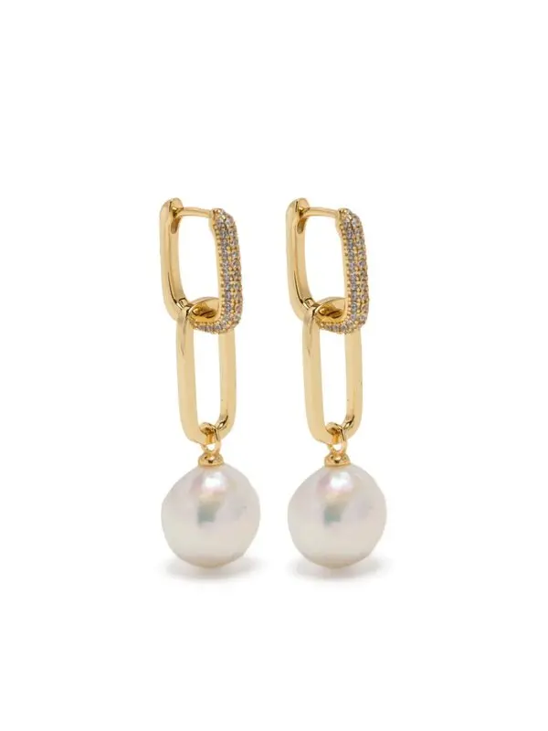 ESHVI Crystals And Pearl Earrings - Neutrals