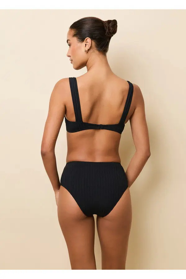 Solid & Striped Lilo Ribbed Bikini Bottom - Black