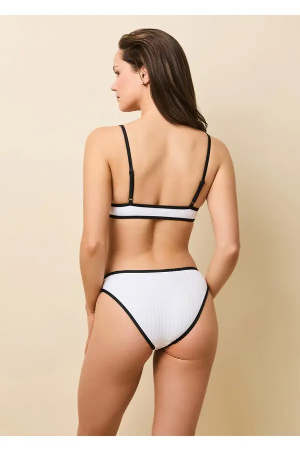 Solid & Striped The Rachel Ribbed Bikini Bottom - White