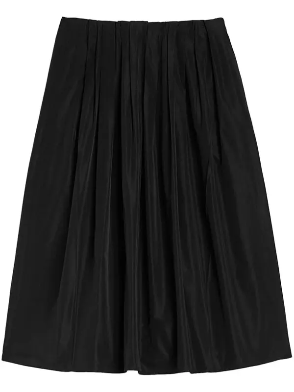 JIL SANDER Pleated Midi Skirt - Black