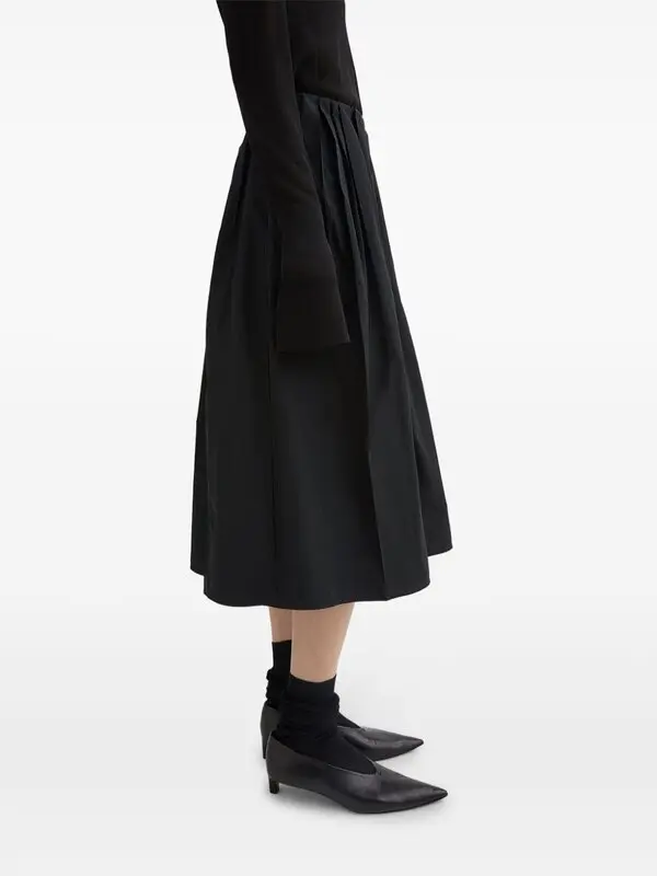 JIL SANDER Pleated Midi Skirt - Black