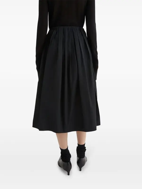 JIL SANDER Pleated Midi Skirt - Black