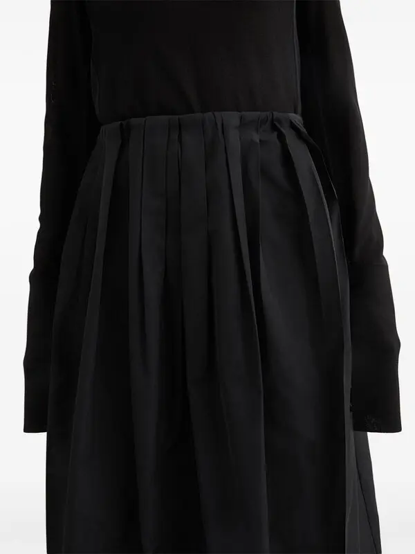 JIL SANDER Pleated Midi Skirt - Black