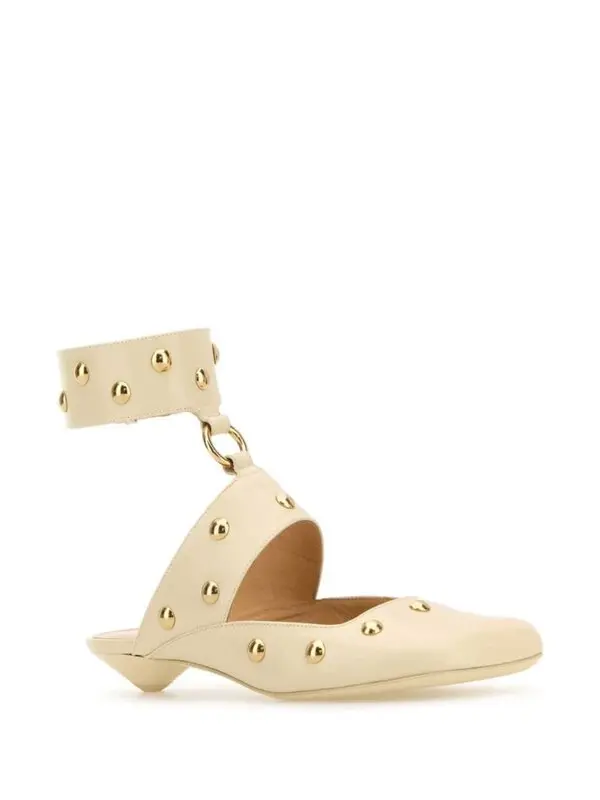 Chloé Jade Leather Sandals - White